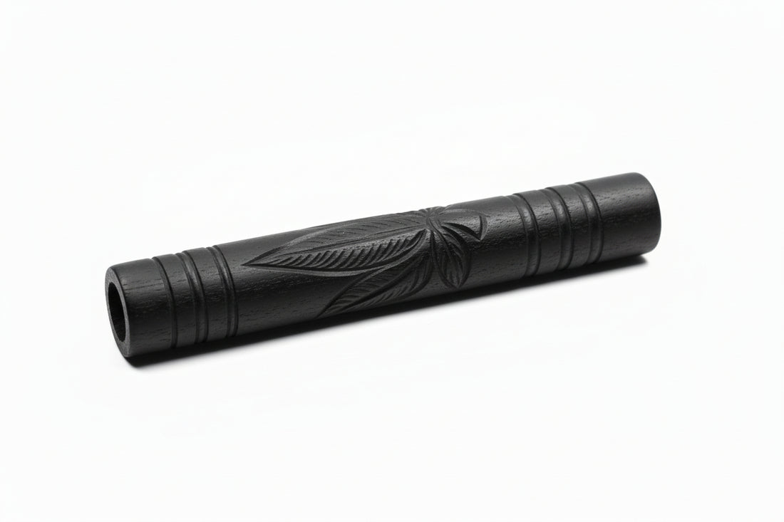 Stoner’s Crest Chillum – Handcrafted Black Chillum with Leaf Emblem ...